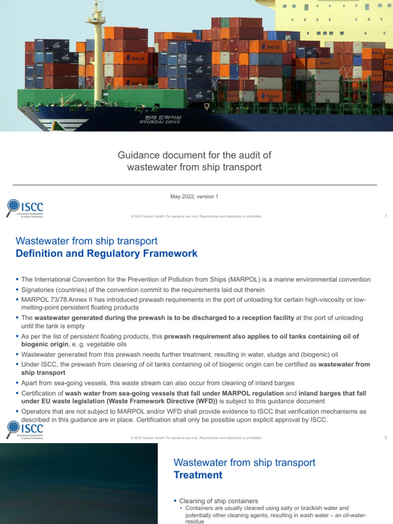 Guidance Document Wastewater-from-Ship-Transport Version 1 | PDF