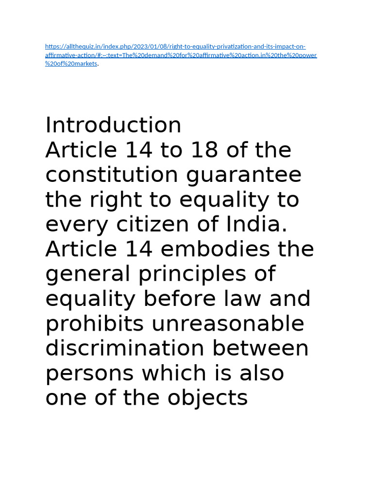 Assignment 2 Right To Equality Privatisation And Its Impact On 2521