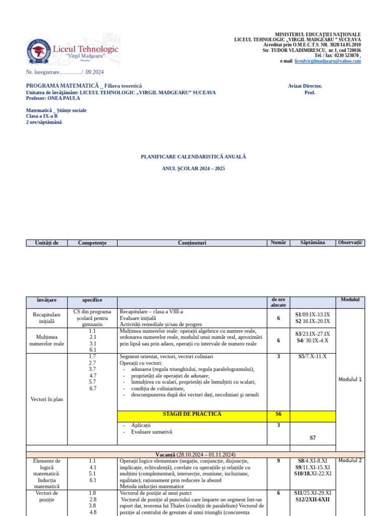 MATEMATICA CLASA 9 M3 | PDF