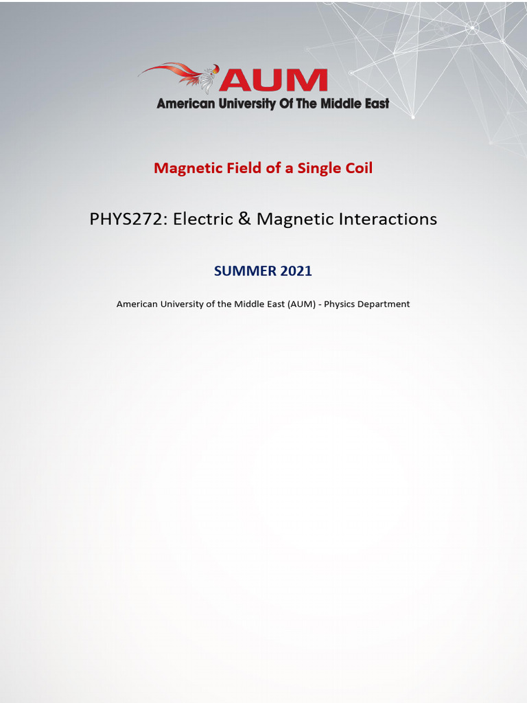 Lab Manual - Magnetic Field of a Single Coil | PDF