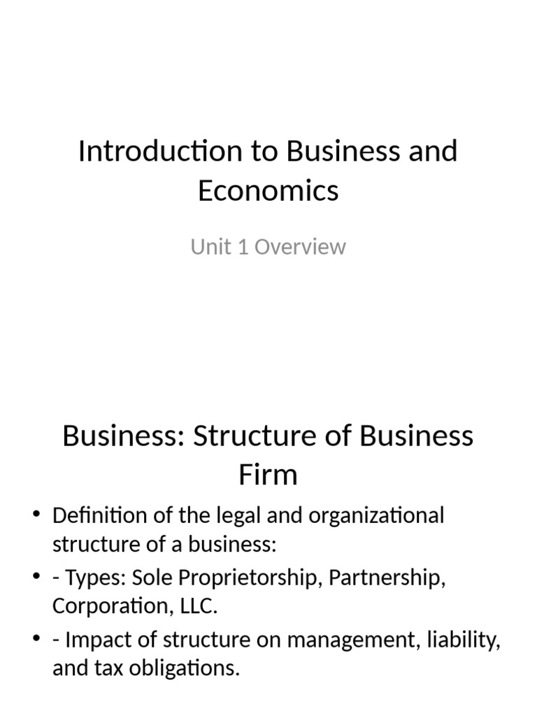 Business and Economics Presentation | PDF