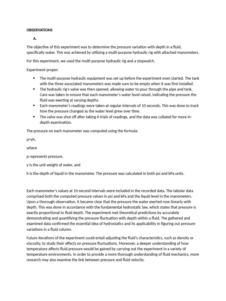 Exp2 Dot Hydrau Lab | PDF