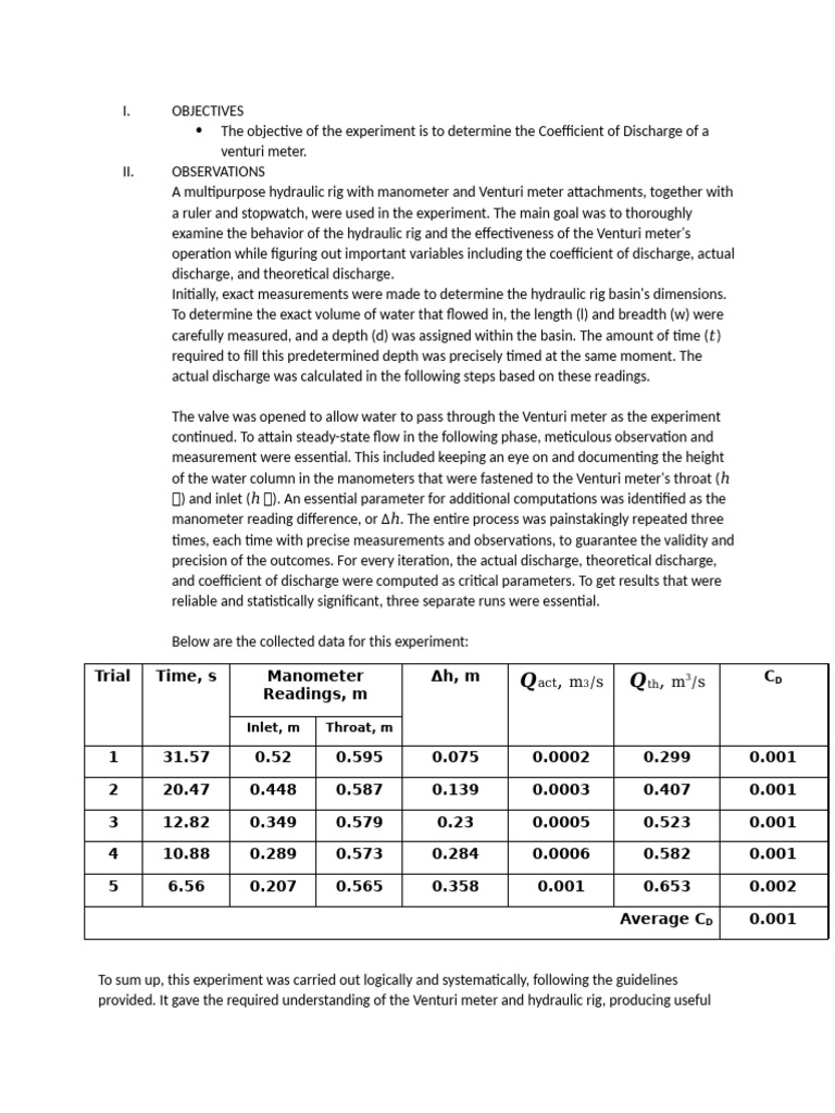 Exp5 Hydrau Lab | PDF