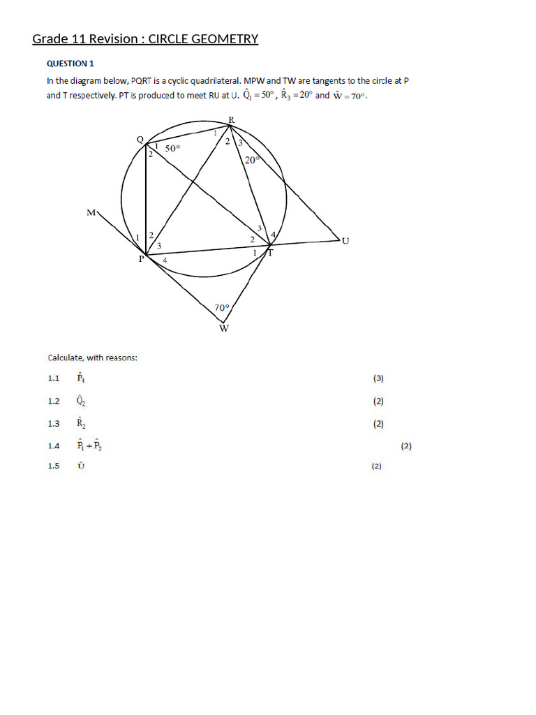 GR 11 Revision Euclidean Geometry | PDF