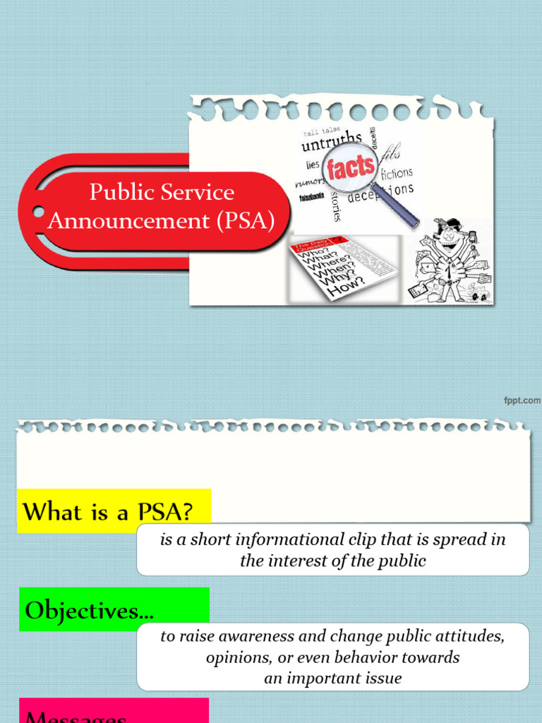 Public Service Announcement (PSA) | PDF