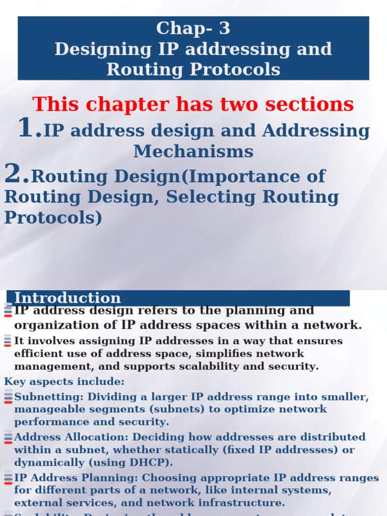 Chapter 3 - Design IP - Routing For Summer | PDF Chapter 3 - Design IP - Routing For Summer | PDF