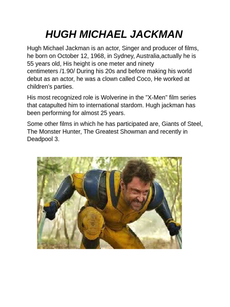 Hugh Michael Jackman | PDF