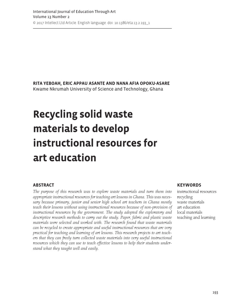 Recycling Solid Waste Materials To Devel | PDF