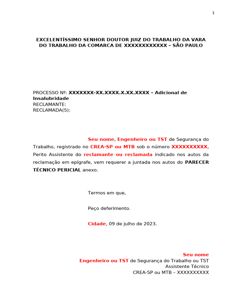 Modelo de Parecer Técnico | PDF