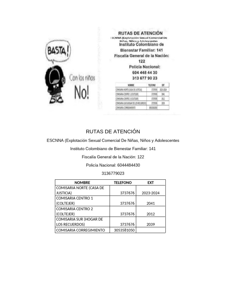 Rutas de Atención Escnna | PDF