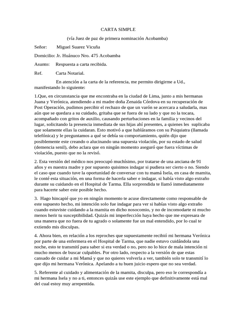 Carta Simple | PDF