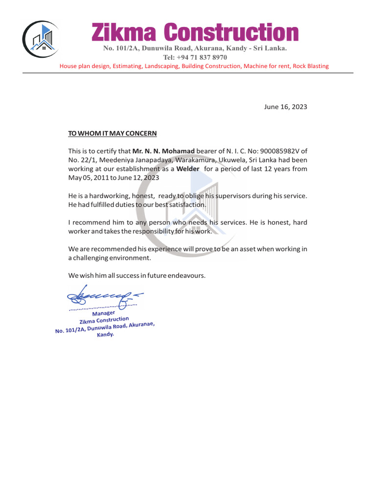 Service Letter | PDF