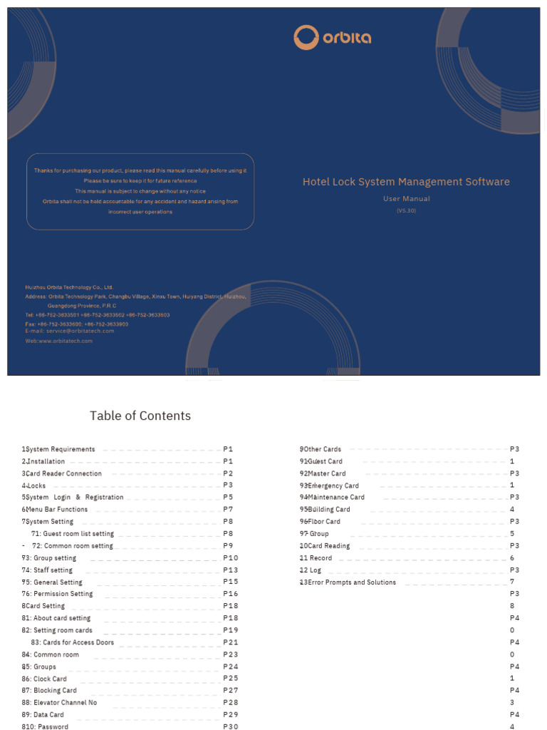 Hotel Lock System Management Software User Manual FOR 5.3 PDF | PDF