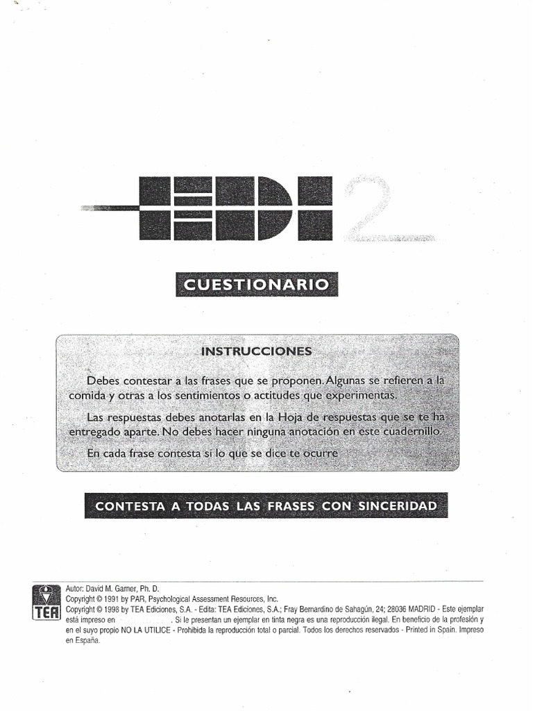 Cuestionario EDI 2 | PDF