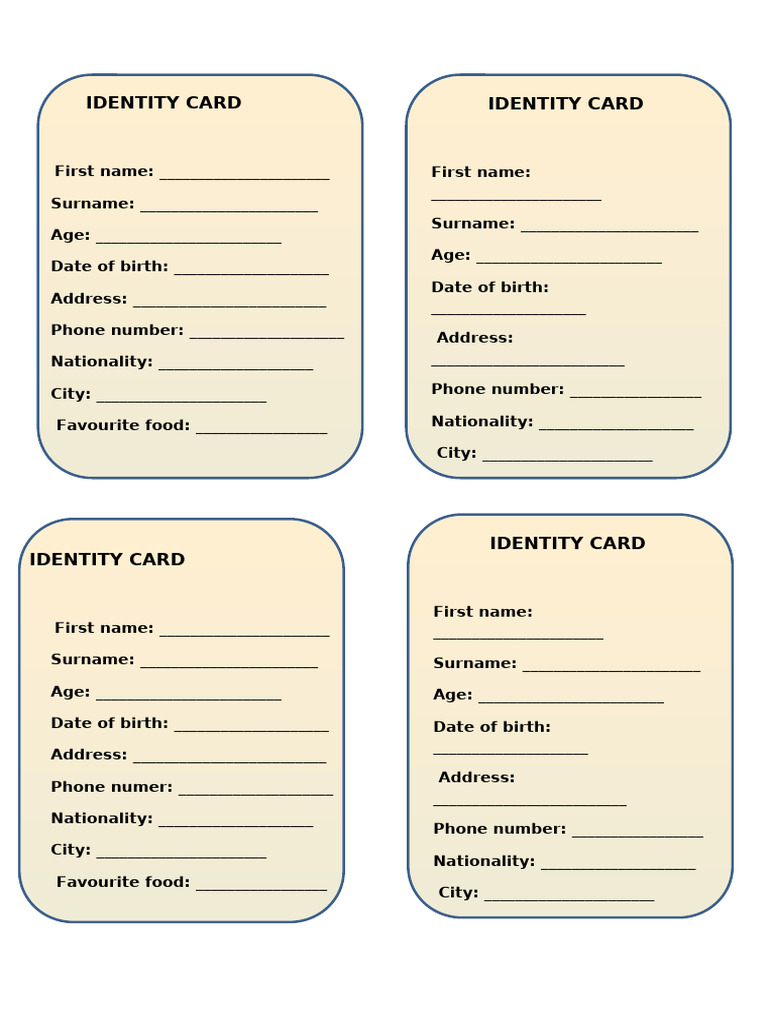 Identity Card | PDF