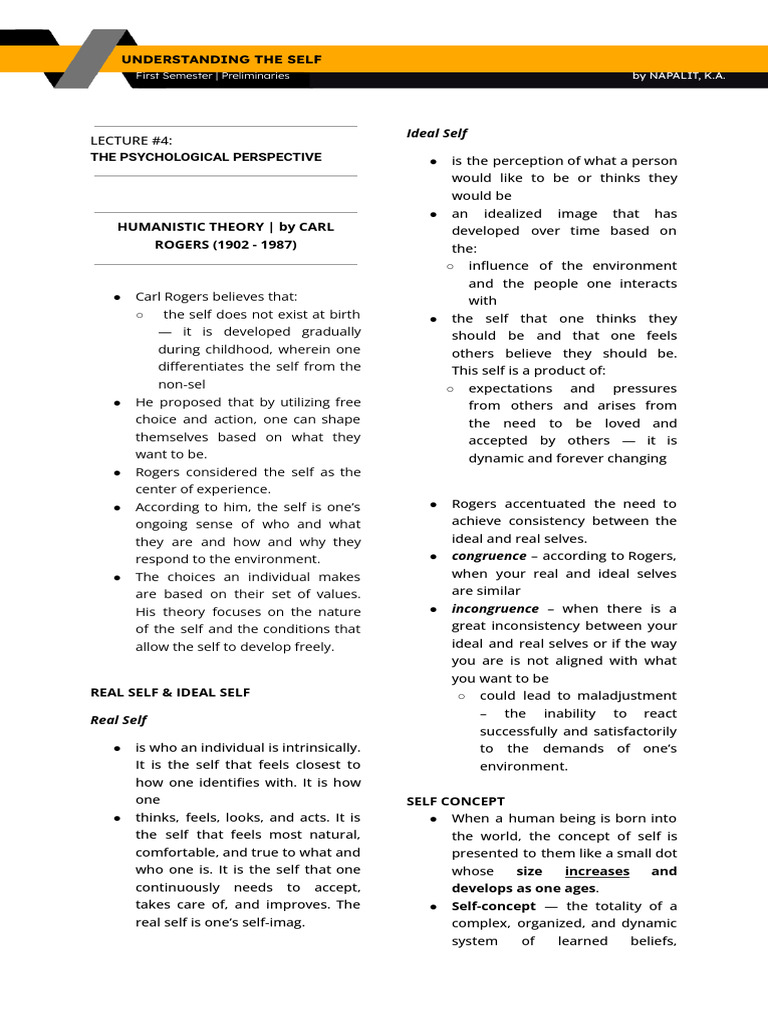 UTS - PRELIMS L#4 - The Psychological Perspective | PDF