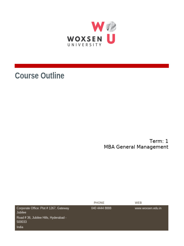 Computer Applications For Business - Course Outline - MBA (GM) - Term I ...