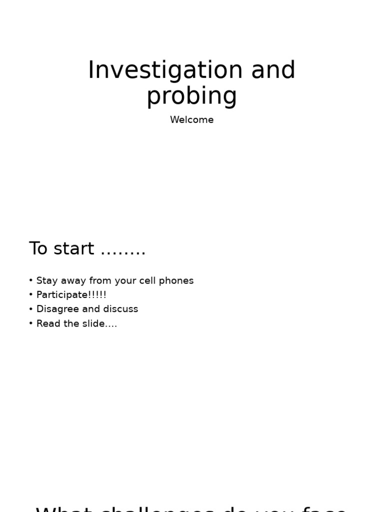 Investigation and Probing | PDF