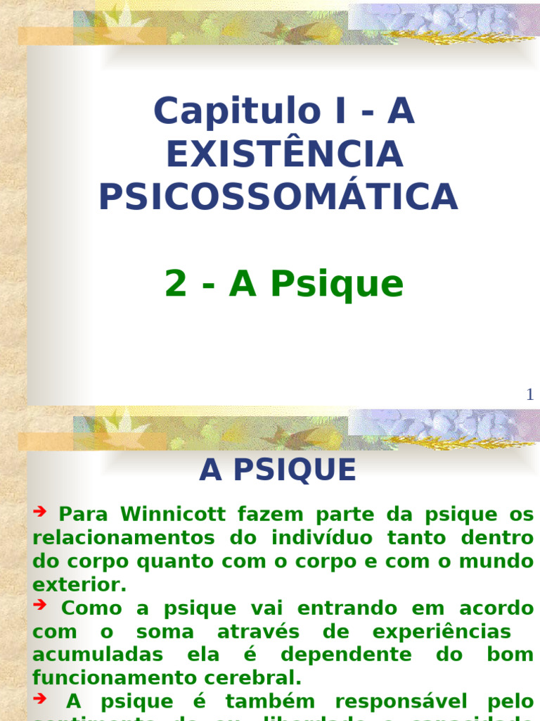 Aula Psicossomática Cap. I - 2 A Psique | PDF