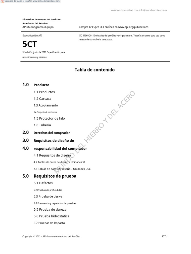 API-5CT en Es | PDF