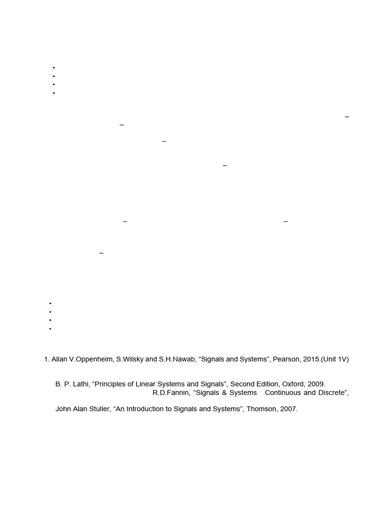 Signals and Systems Syllabus | PDF | Fourier Transform | Digital Signal ...