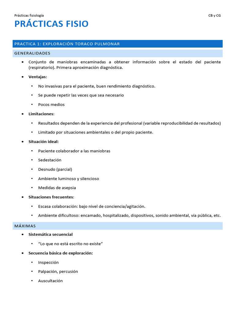 Prácticas Fisio II 1º Cuatri - Gulag-Free | PDF