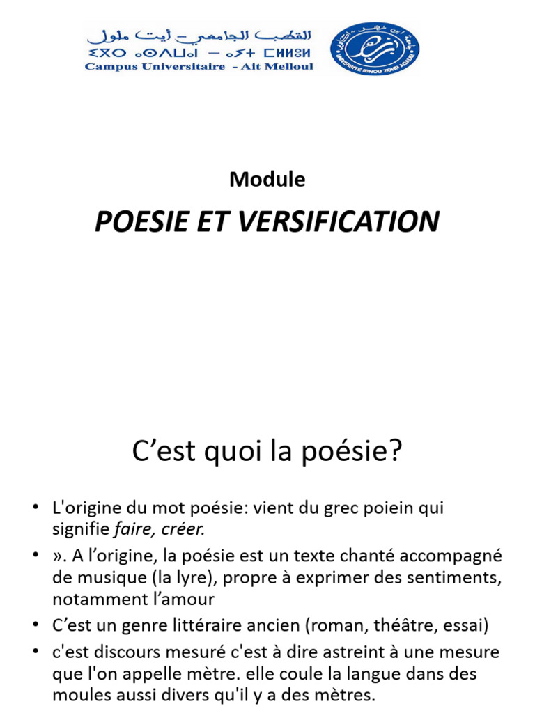 poesie-versification ait melloul-1 | PDF