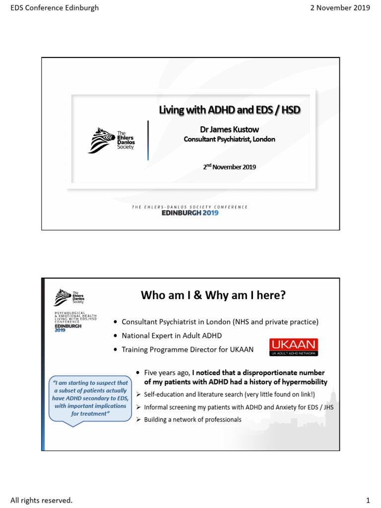 Kustow ADHD EDS HSD Edinburgh 2019 | PDF | Attention Deficit ...