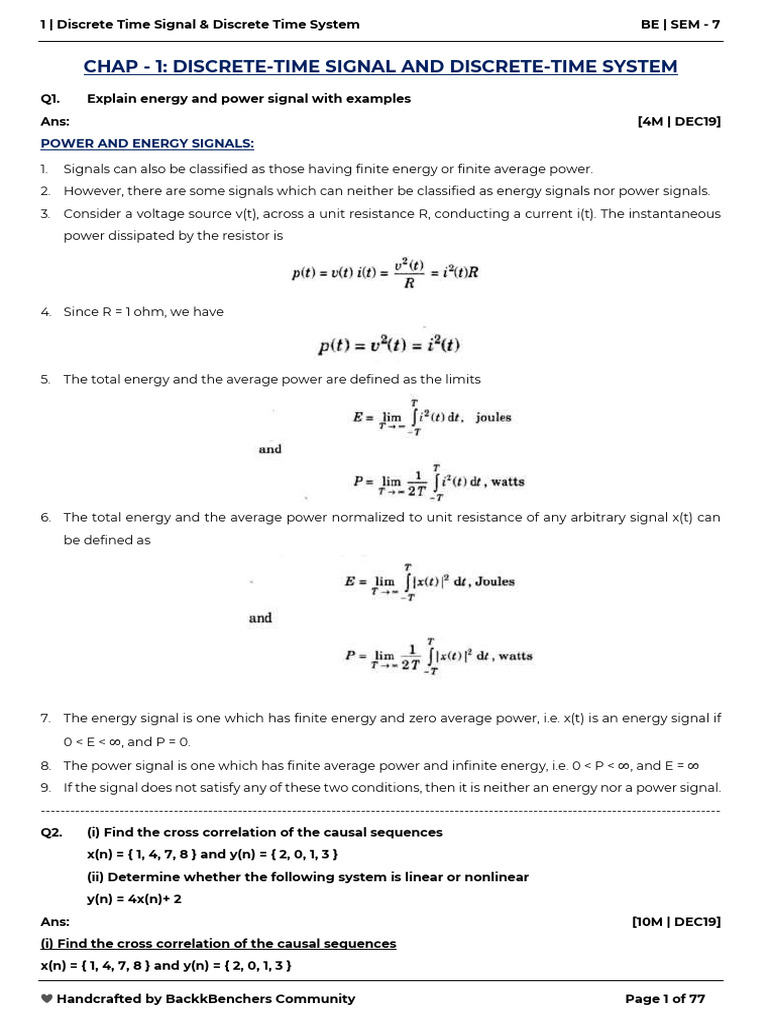 Digital Signal Processing Notes | PDF