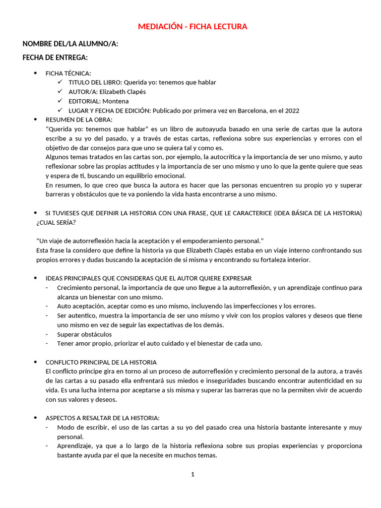 Fichas para Las Lecturas | PDF