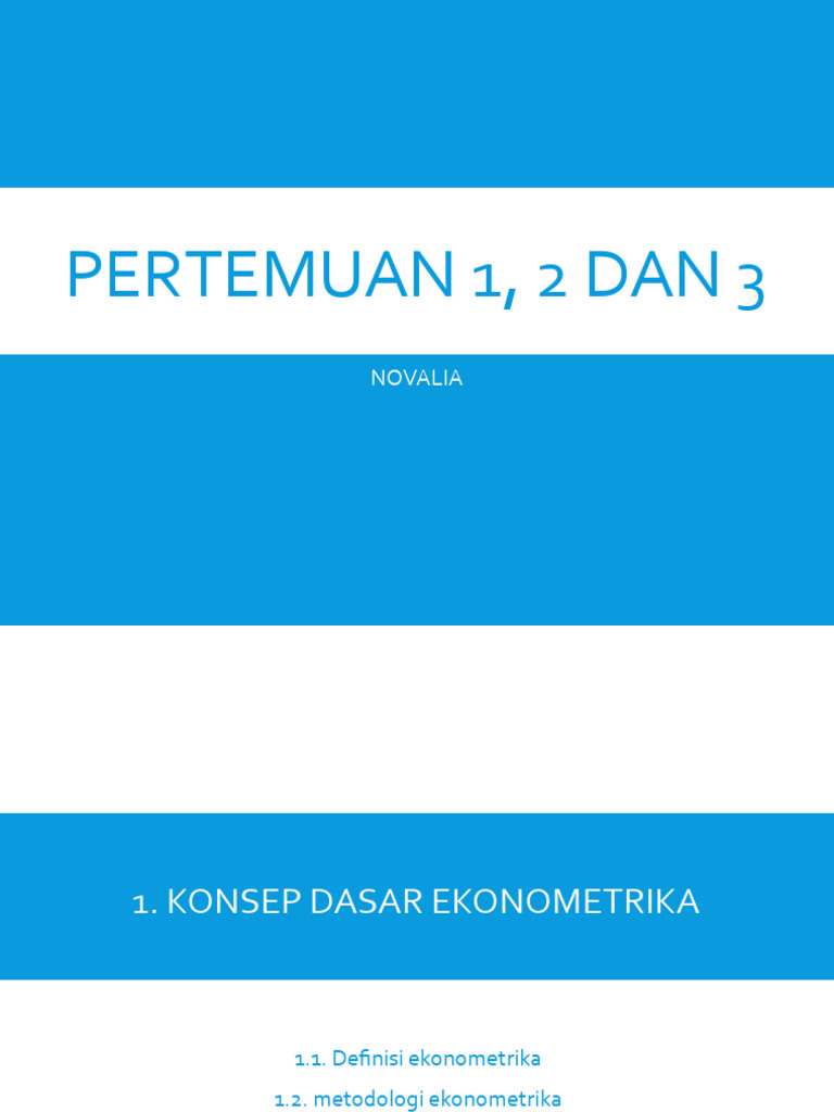 Pertemuan1 Dan 3 Ekonometrika | PDF