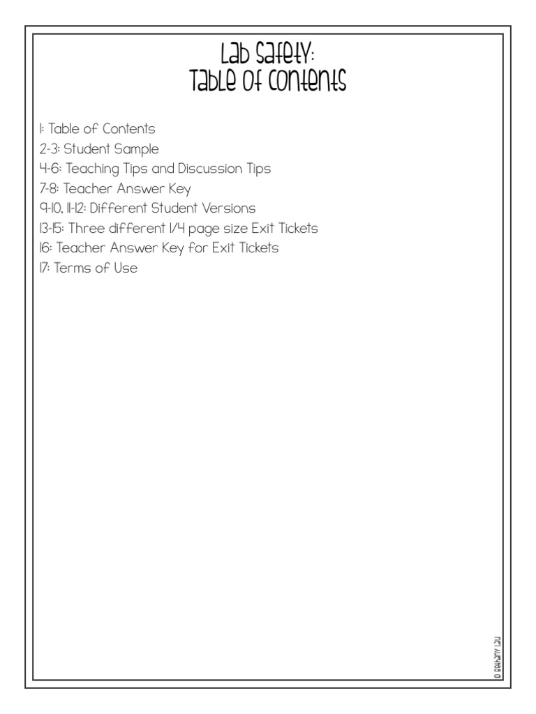 Bonus Lab Safety Doodle Diagram | PDF