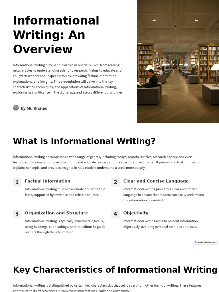 Informational-Writing-An-Overview | PDF