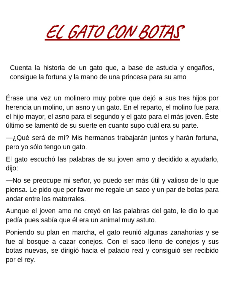 El Gato Con Botas | PDF