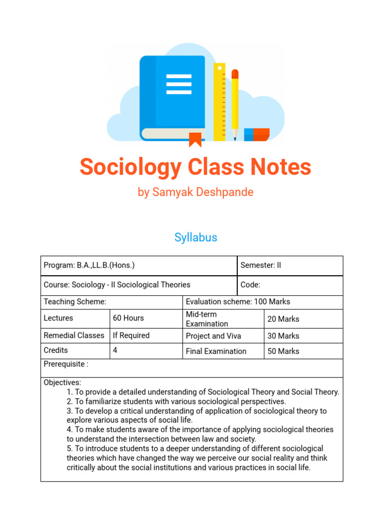 Sociology - 2 Class Notes | PDF