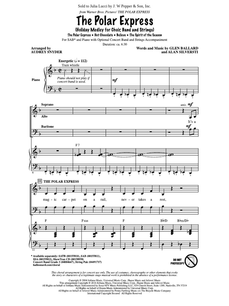 The Polar Express Holiday Medley | PDF
