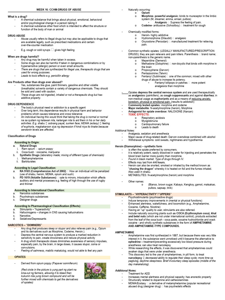 Week15 Drugs of Abuse | PDF