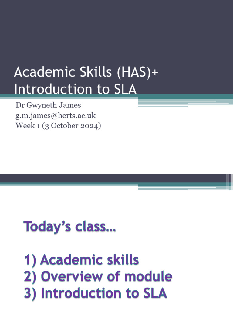Week 1 Introduction To SLA | PDF