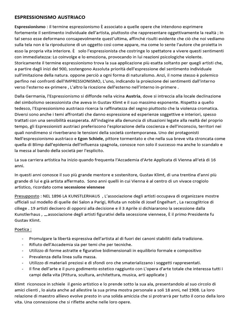 Espressionismo Austriaco Egon Schiele | PDF