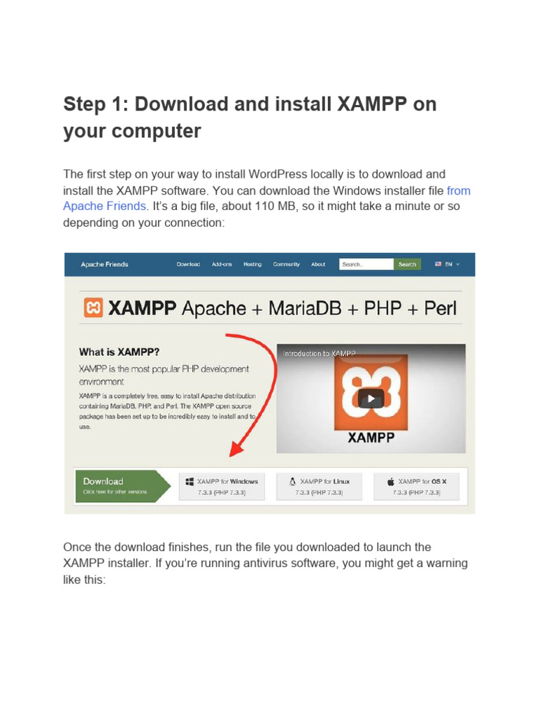 Install Xampp | PDF