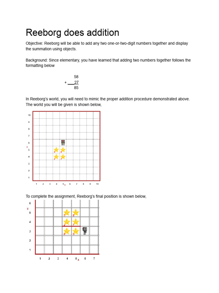 CSE1110 Summative Project - Reeborg Does Addition | PDF | Software ...