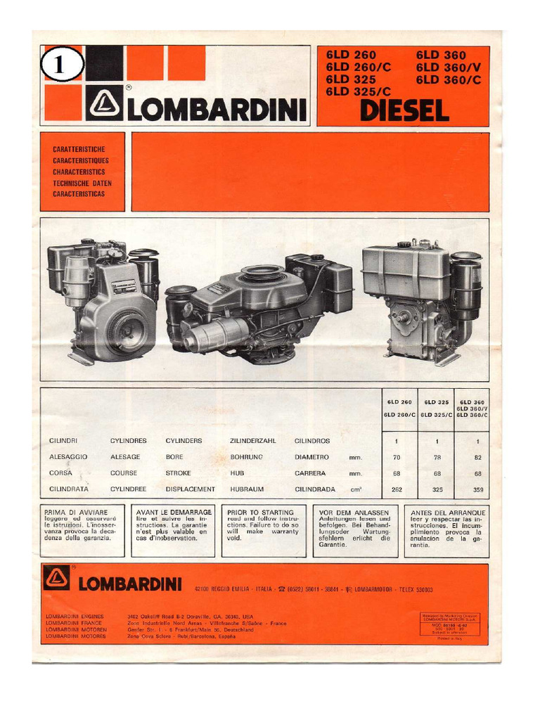 Lombardini 6LD 260 325 360 Manuel | PDF