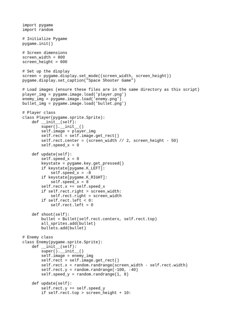 Shooter Game Code | PDF