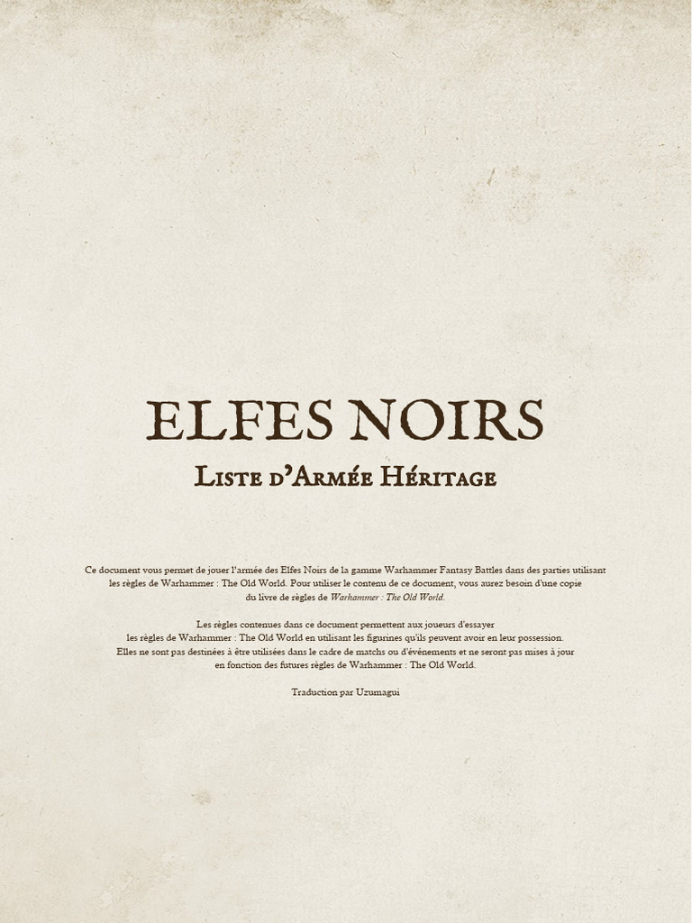 Elfes Noirs FR | PDF