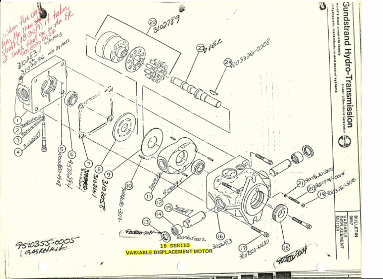 18 Series Variable Motor Exploded View | PDF