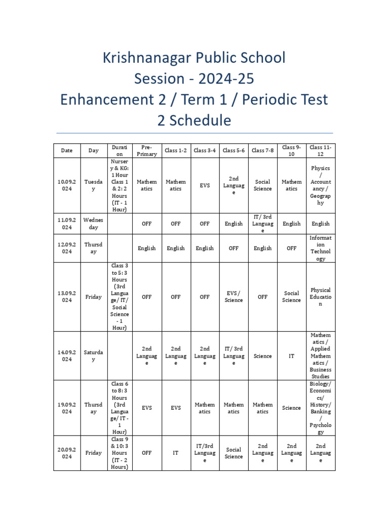 Exam Schedule | PDF