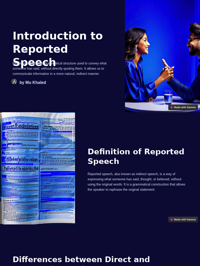 Introduction To Reported Speech | PDF