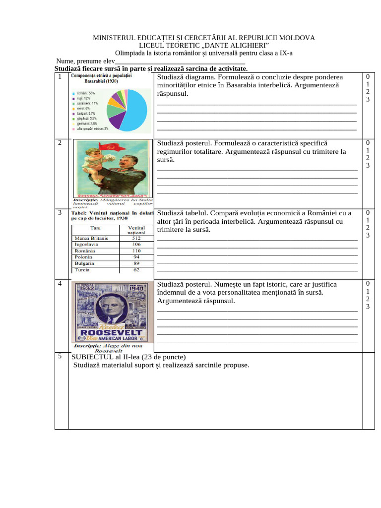 Olimpiada Istorie 1 | PDF