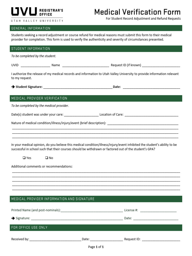 Medical Verification Formv2 | PDF