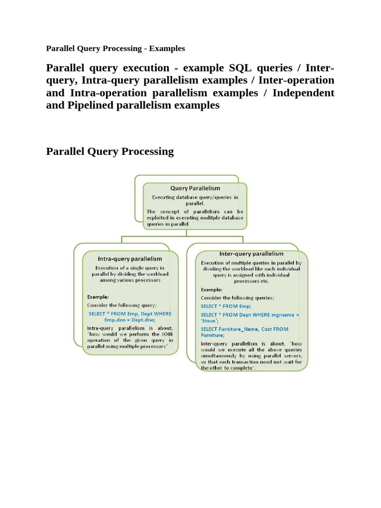 Queries in Parallel Database | PDF